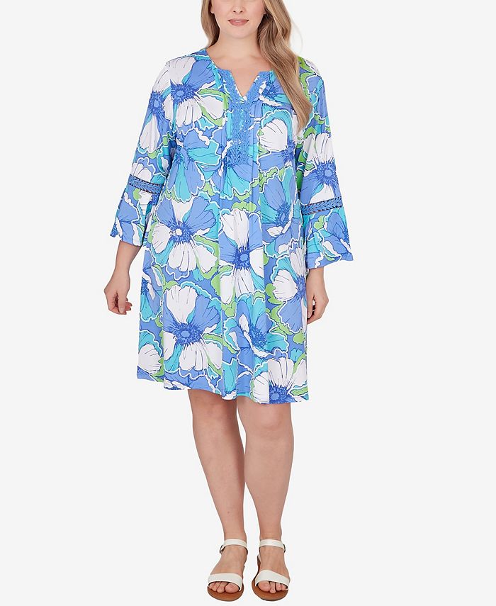 Ruby Rd. Plus Size Floral Puff Print Dress - Macy's