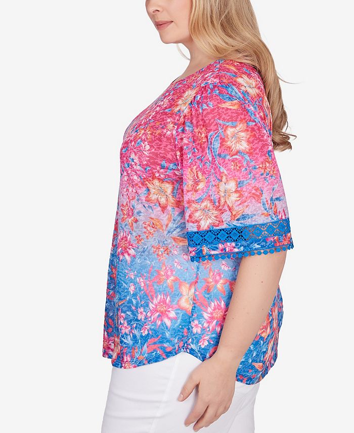 Ruby Rd. Plus Size Ombre Floral Top - Macy's