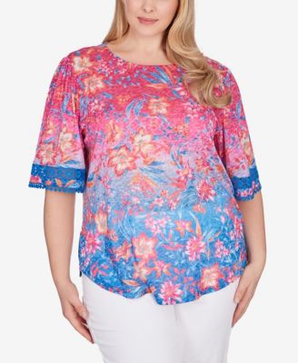 Ruby Rd. Plus Size Ombre Floral Top - Macy's