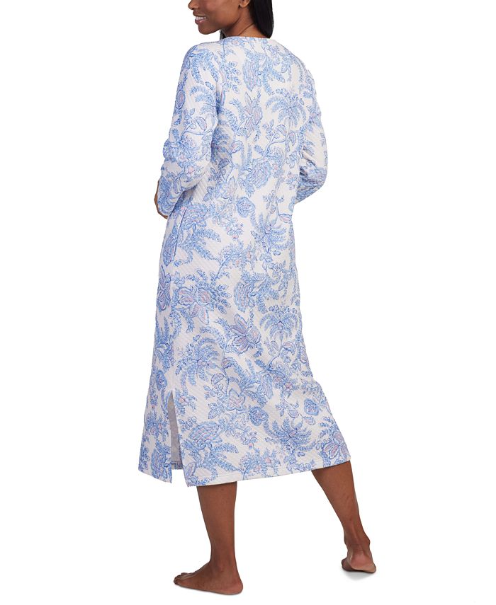 Miss Elaine Women's Quilted Floral 3/4-Sleeve Robe - Macy's