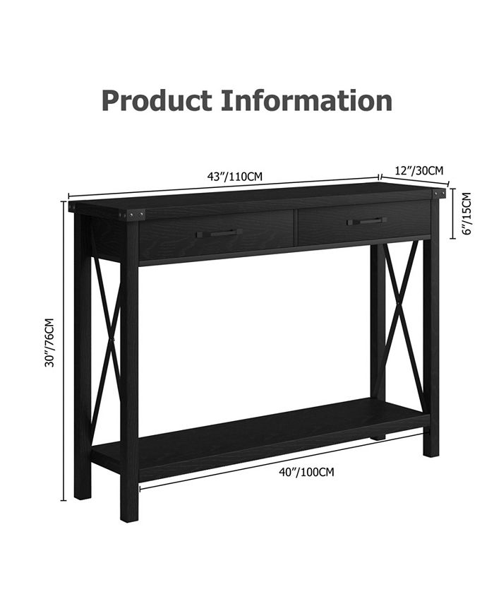 CAROMIO GAOMON Console Table with 2 Drawers, Farmhouse Entryway Table ...