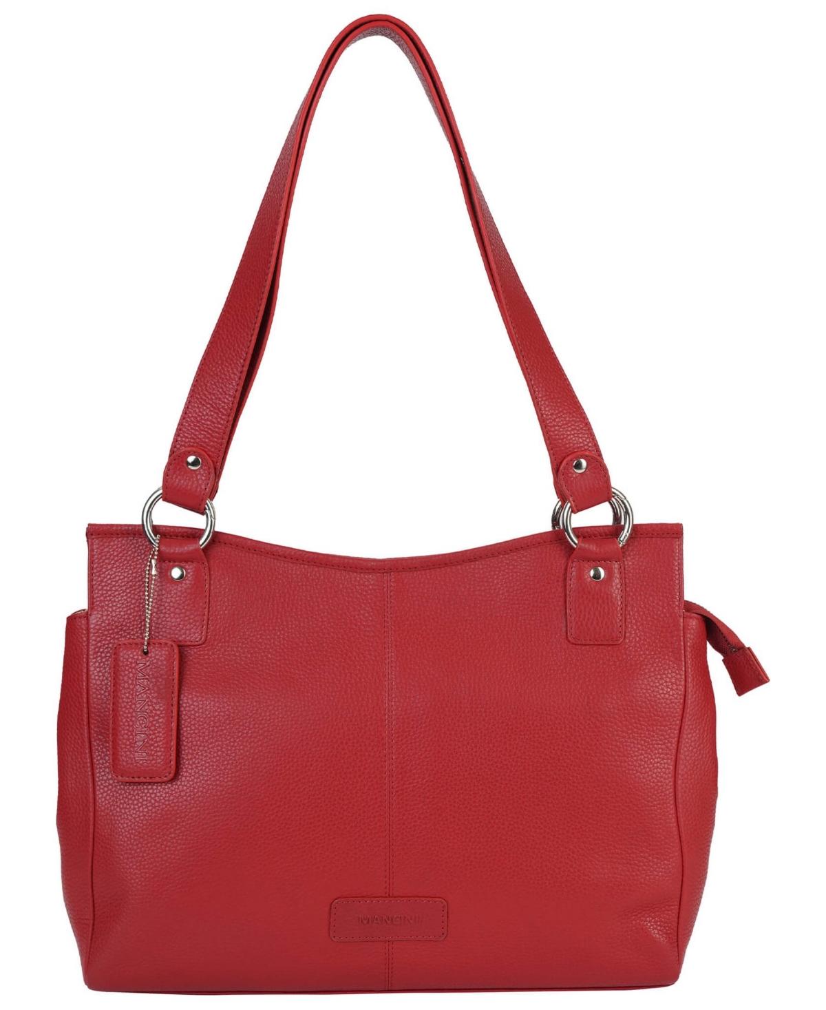Click here for Mancini Pebble Kelsea Leather Shoulder Bag - Red prices