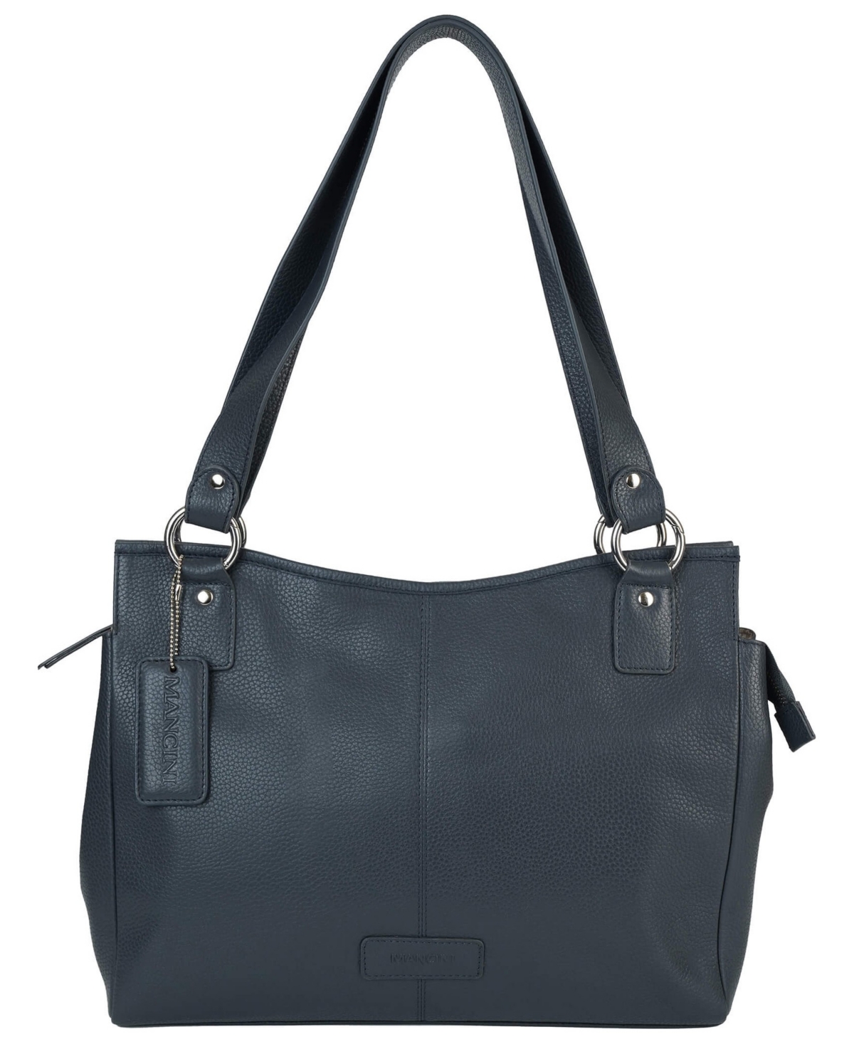 Click here for Mancini Pebble Kelsea Leather Shoulder Bag - NavyB... prices