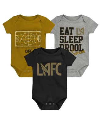Baby Boys and Girls Gold, Black, Gray LAFC 3-Pack Bodysuit Set - Macy's
