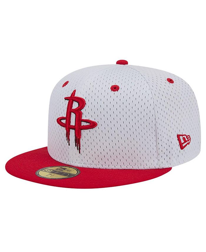 New Era Men's White, Red Houston Rockets Throwback 2Tone 59FIFTY Fitted ...