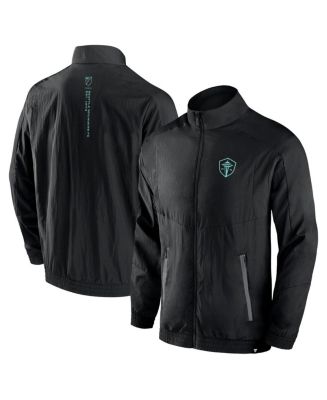Men's Fanatics Black Seattle Sounders FC Header Raglan Full-Zip Jacket ...