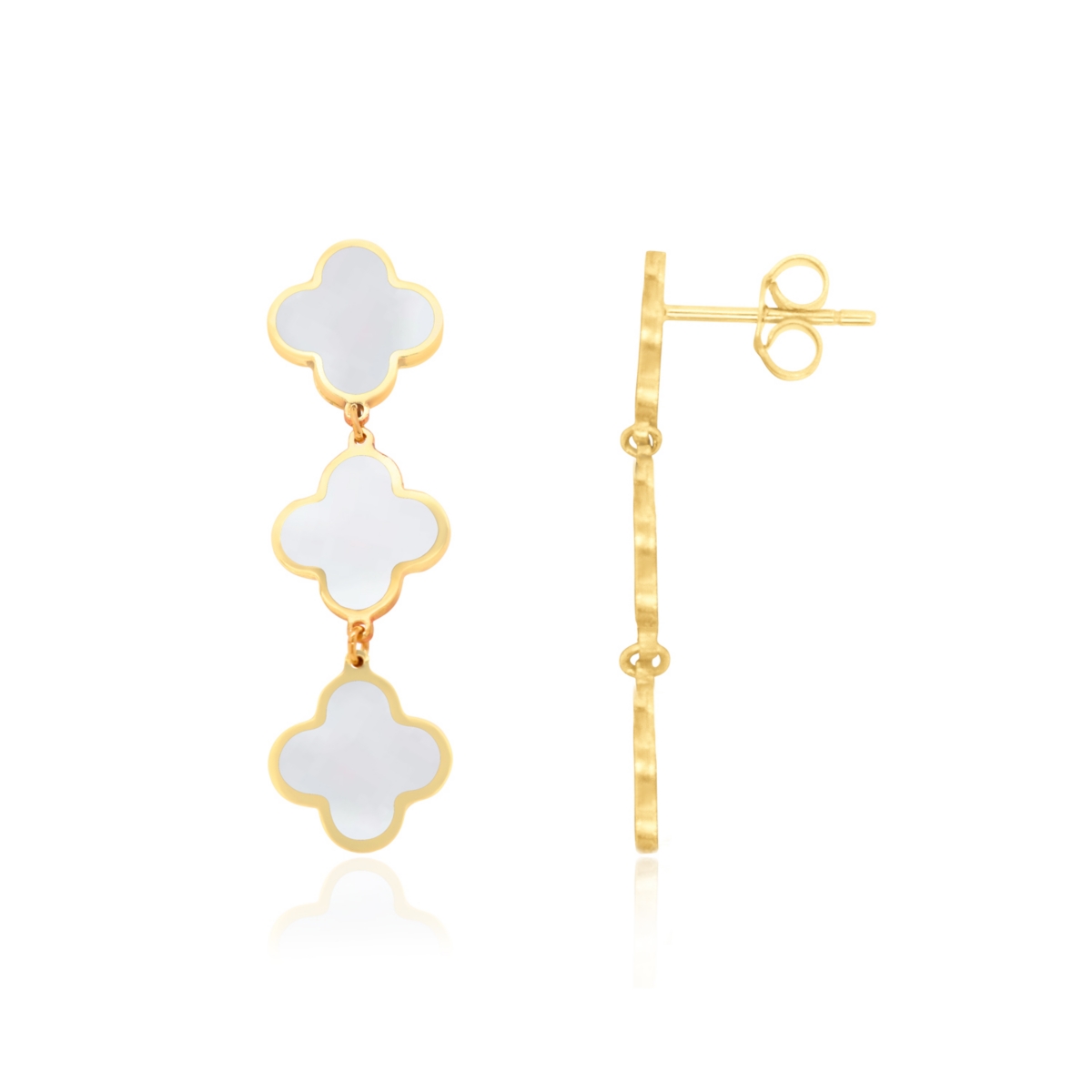 Click here for The Lovery Mother of Pearl Clover Dangle Earrings... prices