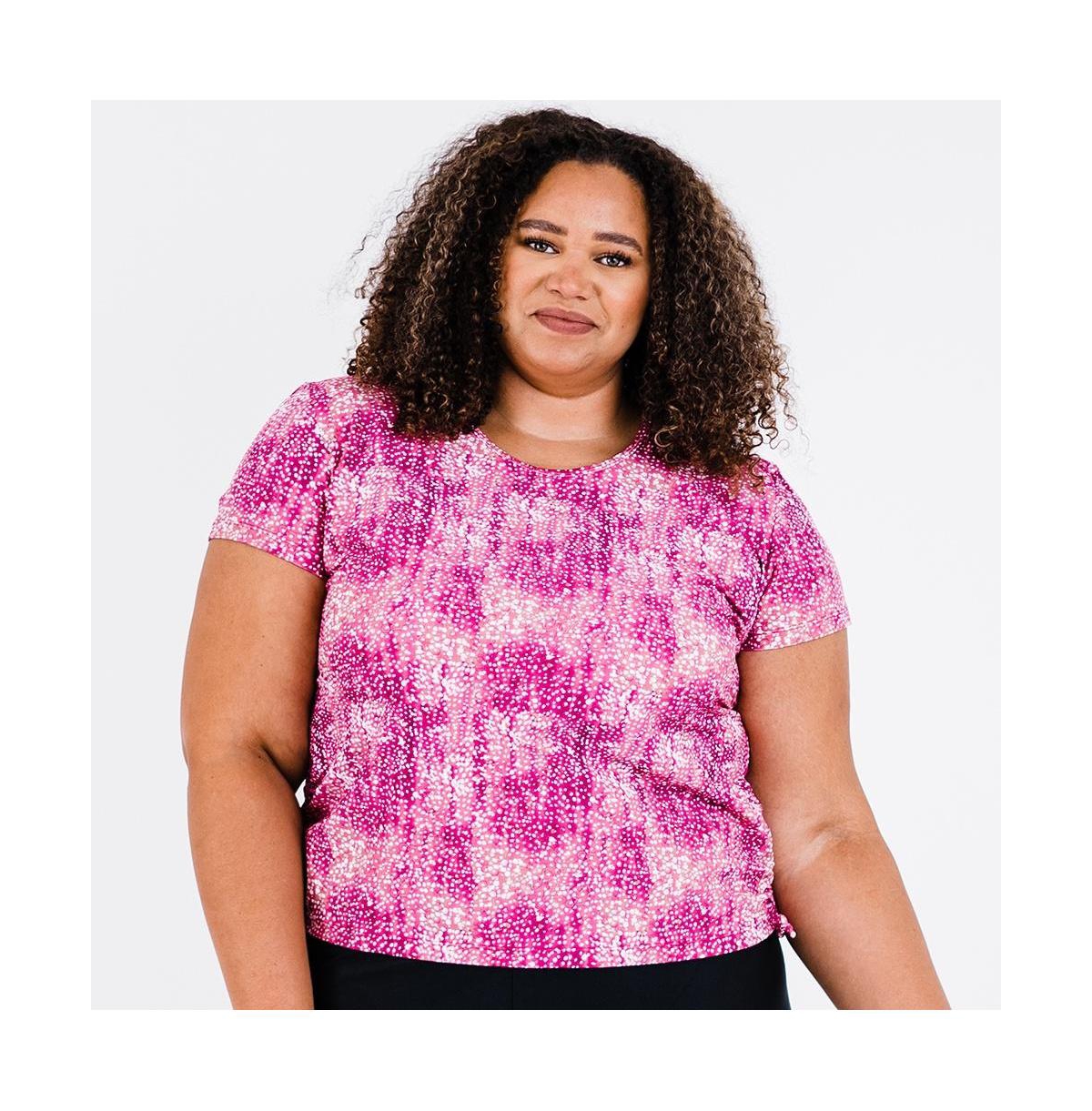 Click here for Calypsa Plus Size Adele Swim Top - Raspberry burst prices