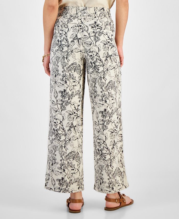 Tommy Hilfiger Women's Butterfly High-Rise Tie-Waist Pants - Macy's