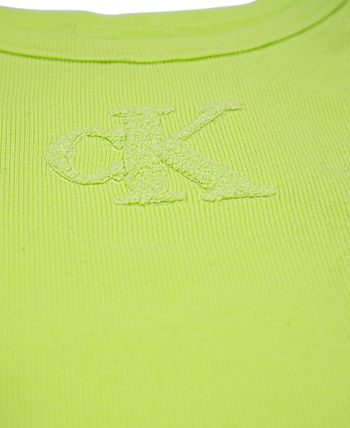Calvin Klein Big Girls Ribbed Racerback Logo Tank Top - Macy's