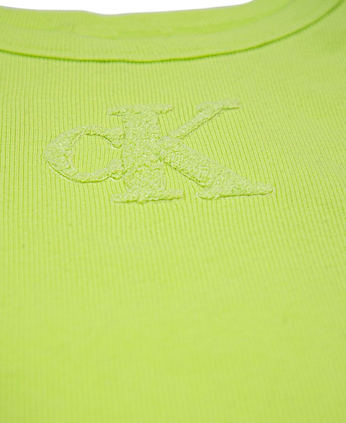 Calvin Klein Big Girls Ribbed Racerback Logo Tank Top - Macy's
