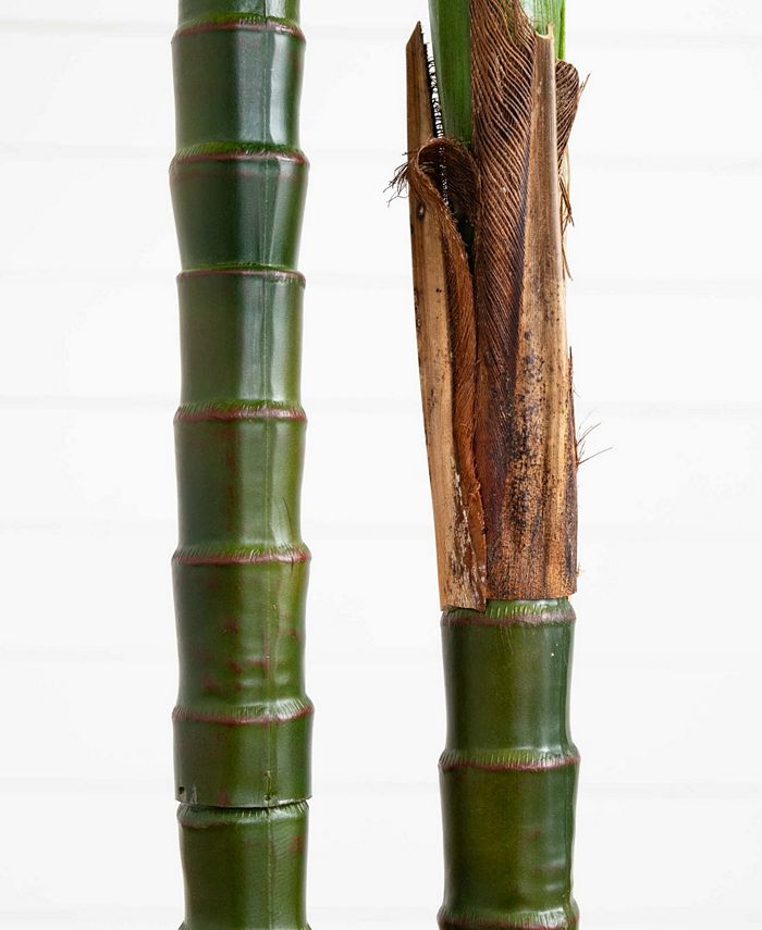 Nearly Natural 8ft. UV Resistant Artificial Double Robellini Palm Tree ...