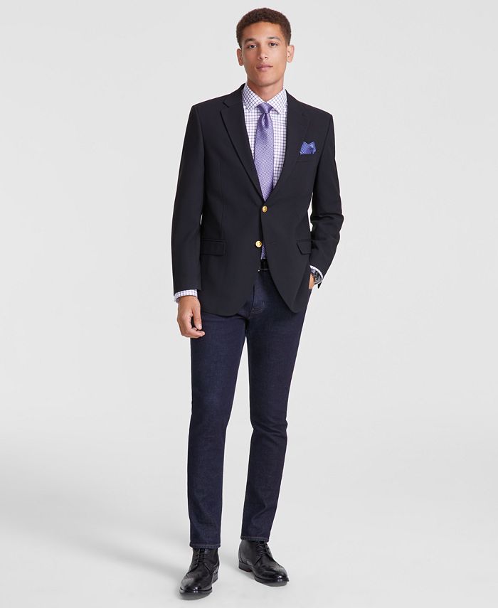 Nautica Men's Modern-Fit Active Stretch Solid Blazer - Macy's
