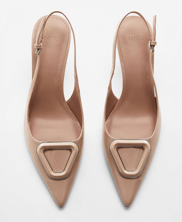 MANGO Women's Patent Leather-Effect Slingback Shoes - Macy's