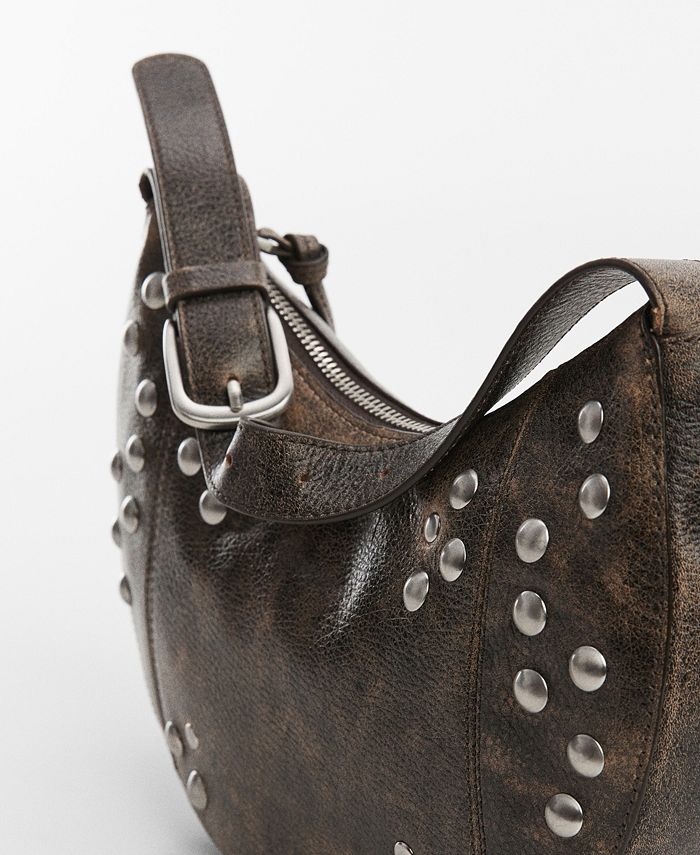 MANGO Women's Stud Leather Bag - Macy's