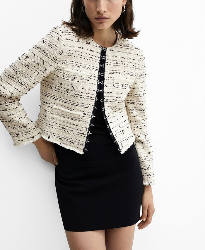 MANGO Women's Trim Tweed Jacket - Macy's