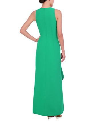 Eliza J Women's V-Neck Cascading-Ruffle Side-Slit Gown - Macy's