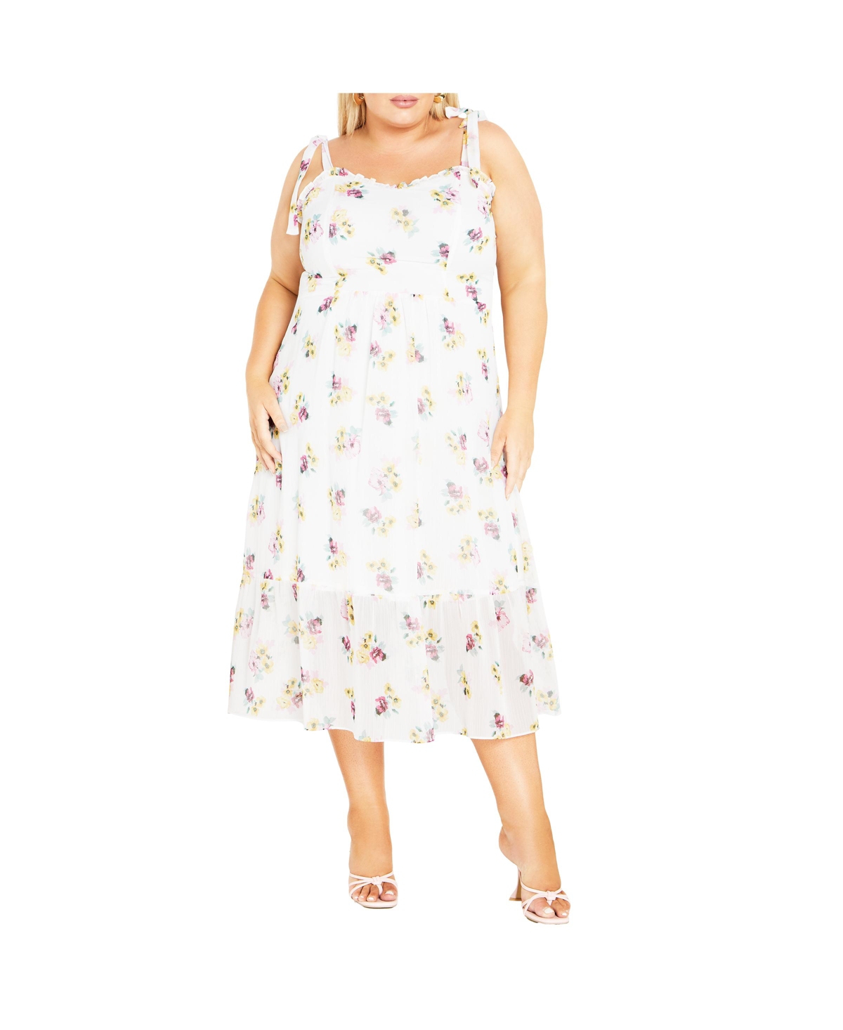 Click here for City Chic Womens Ariadne Dress - Blk melanie ditsy prices