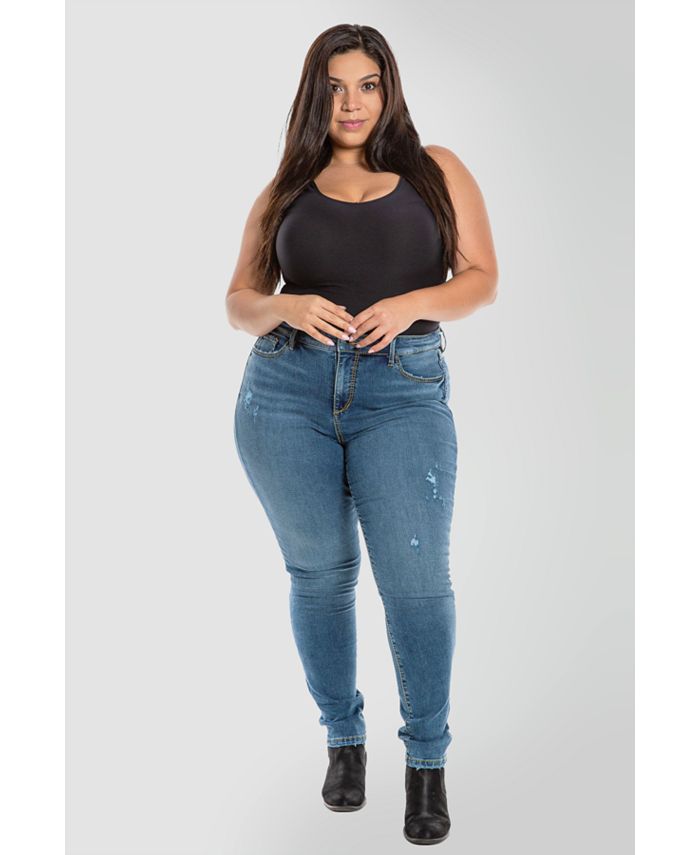 SLINK Jeans Plus Size High Rise Skinny Jeans - Macy's