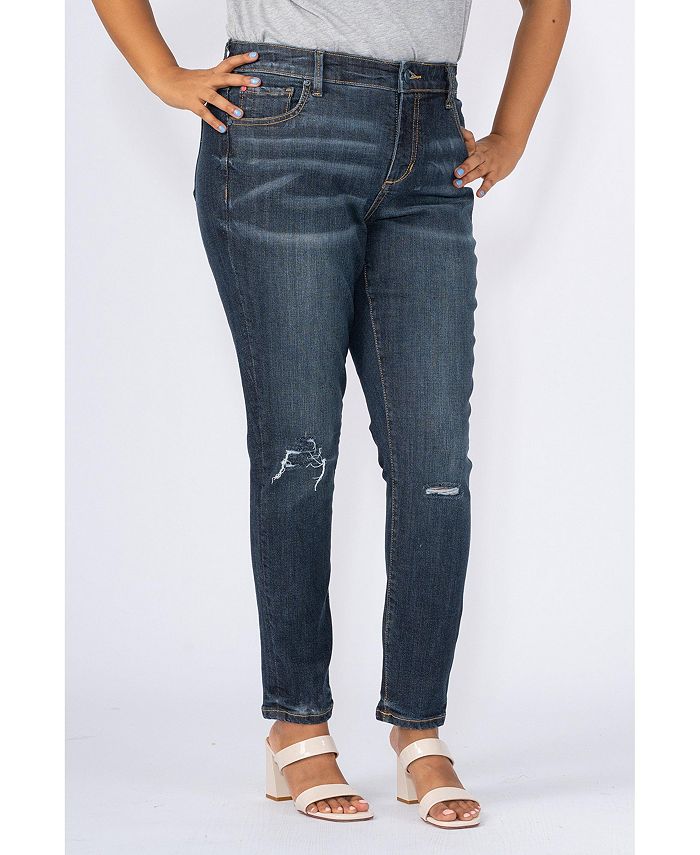 SLINK Jeans Plus Size High Rise Ankle Skinny Jeans - Macy's