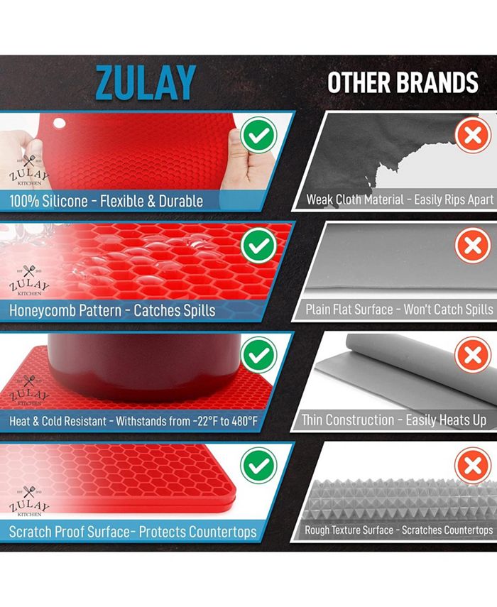 Zulay Kitchen 4 Pack Non-Slip Silicone Trivet Mat Set - Macy's