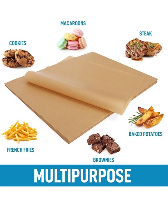 Zulay Kitchen 200 Pcs Parchment Paper Sheets - 12x16 Inches Unbleached ...