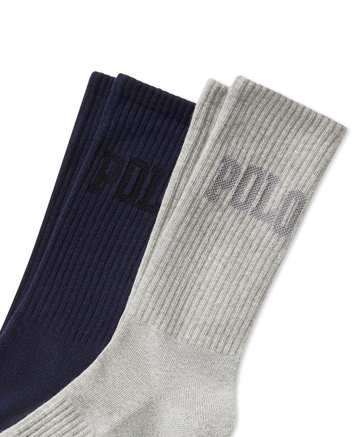 Polo Ralph Lauren Men's 2-Pk. Tonal Logo Crew Socks - Macy's