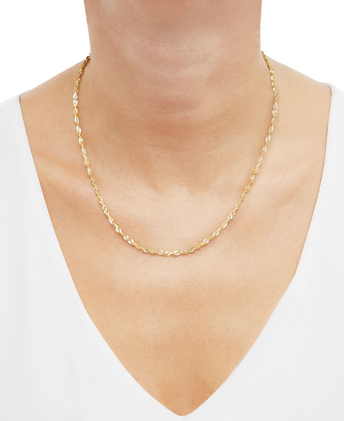 Macy's Polished Twist Link 18" Chain Necklace in 14k Gold - Macy's