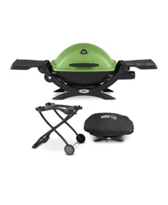 Weber Q 1200 Gas Grill (Green) Bundle - Macy's