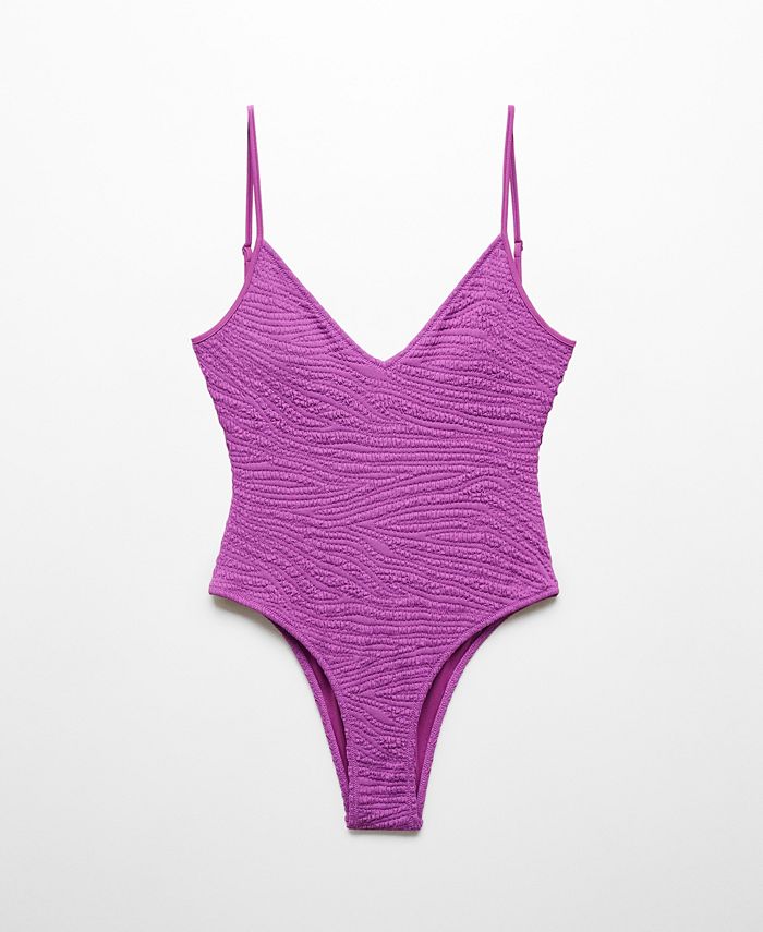 MANGO Women's Adjustable Straps Textured Swimsuit - Macy's