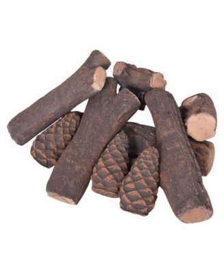 Slickblue 9 pcs Ceramic Fireplace Imitation Wood Propane Log Set - Macy's