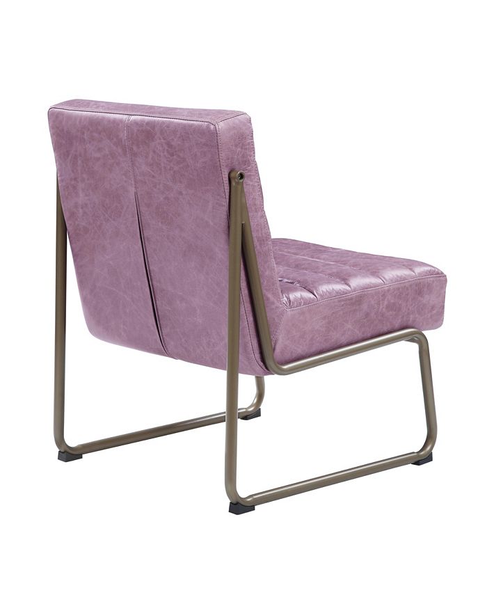 Simplie Fun Loria Accent Chair In Wisteria Top Grain Leather - Macy's