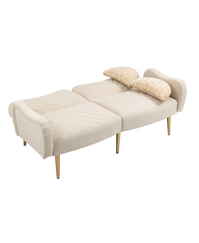 Simplie Fun Couches For Living Room 65 Inch, Mid Century Modern Velvet ...