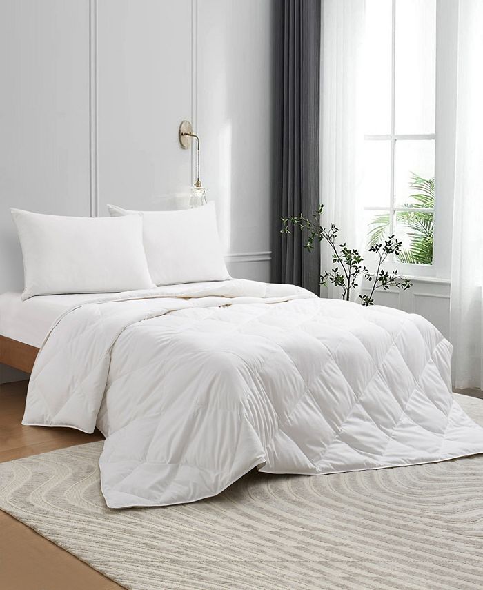 UNIKOME Lightweight White Goose Down Feather Fiber Comforter , Twin ...
