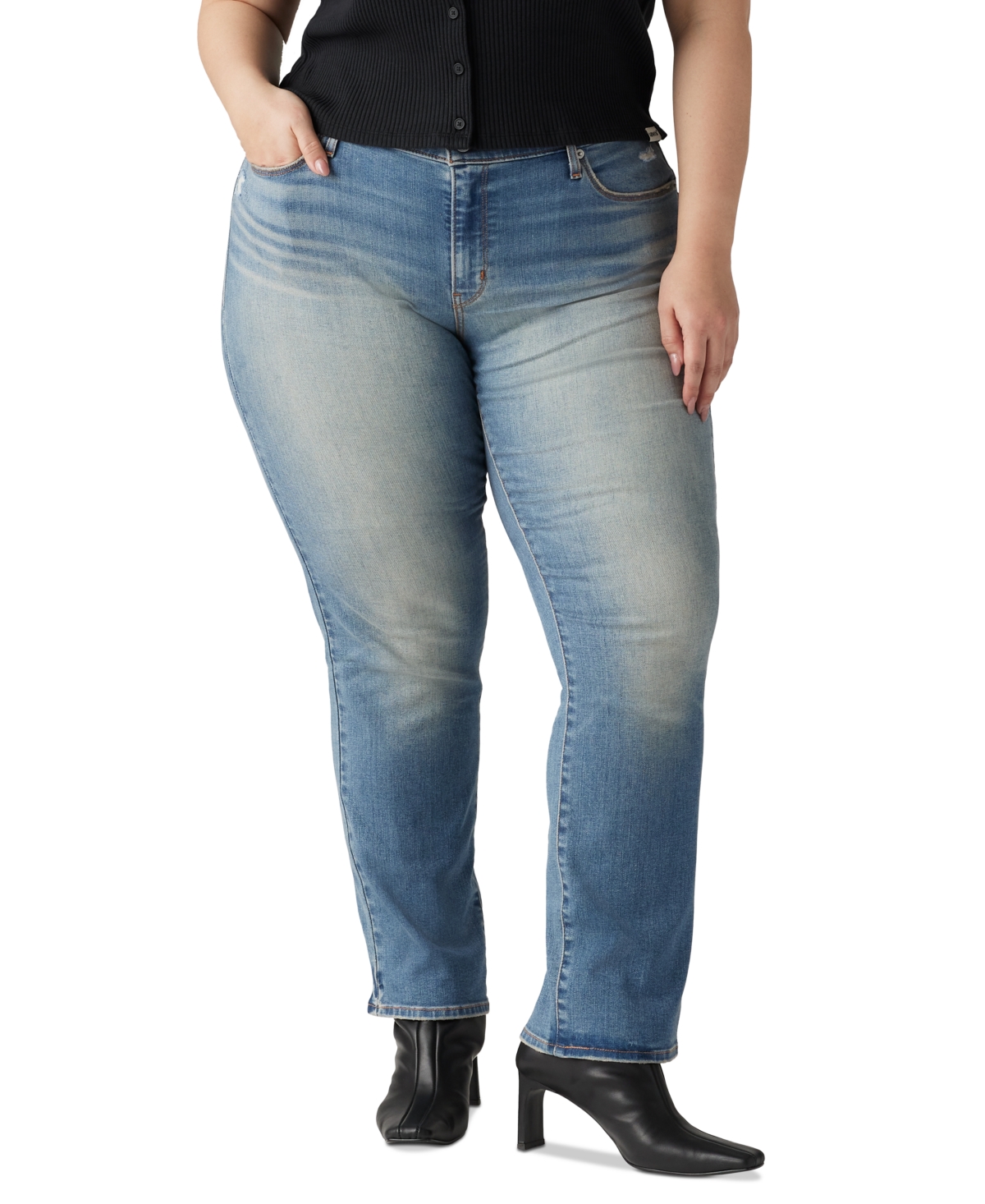 Click here for Levis Trendy Plus Size Classic Straight Leg Jeans... prices