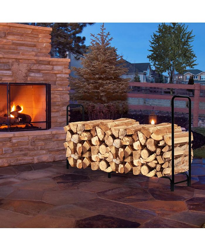 Slickblue 8 Feet Outdoor Steel Firewood Log Rack - Macy's