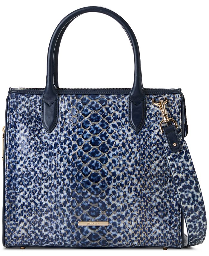Brahmin Caroline Navy Meadowport Small Leather Satchel - Macy's