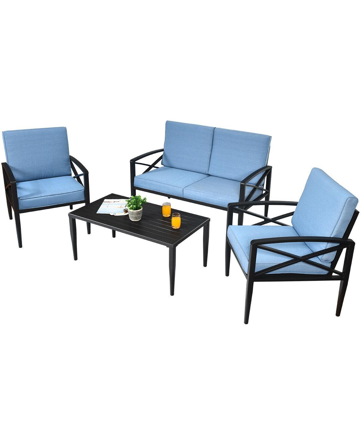 Click here for Vebreda 4 Pieces Patio Furniture Set Aluminum Fram... prices