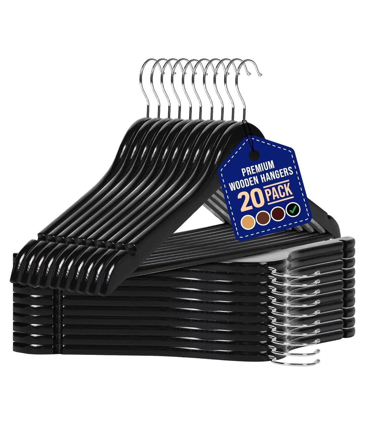 Click here for Lifemaster Wooden Hanger Set - 20 Pieces Non-Slip... prices