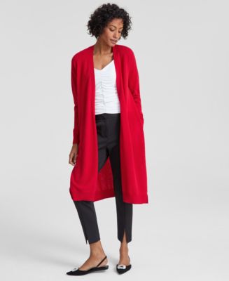 Charter Club Women's Tie-Waist Longline 100% Cashmere Cardigan, Created ...