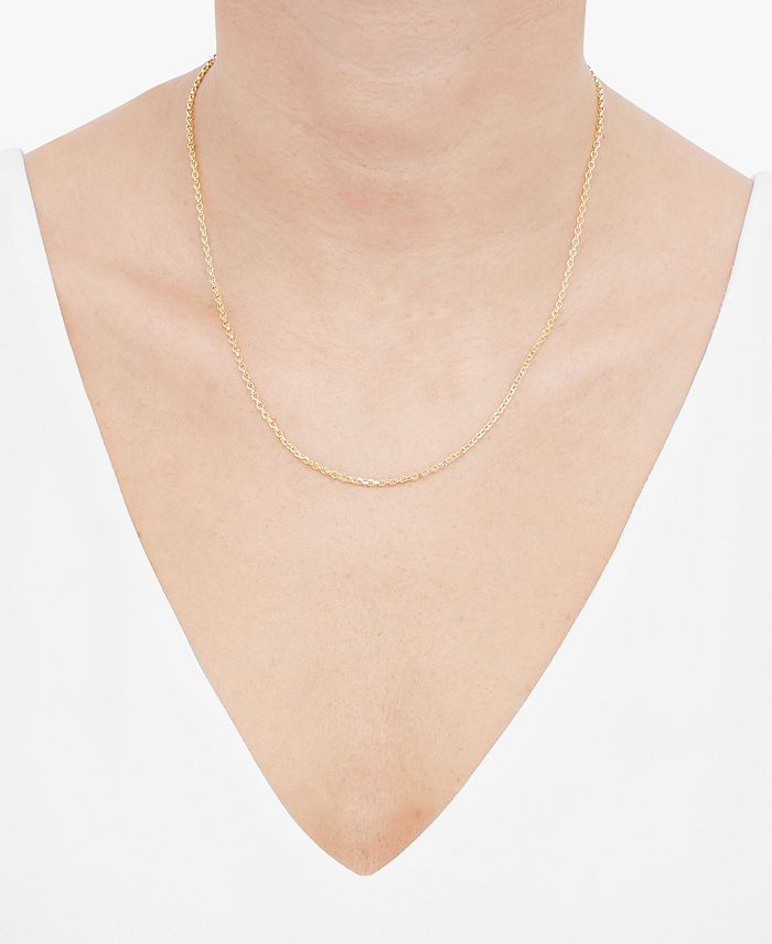 Macy's Polished Rolo Link 18" Chain Necklace in 14k Gold - Macy's