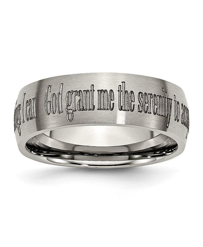 Chisel Titanium Brushed Serenity Prayer Wedding Band Ring - Macy's