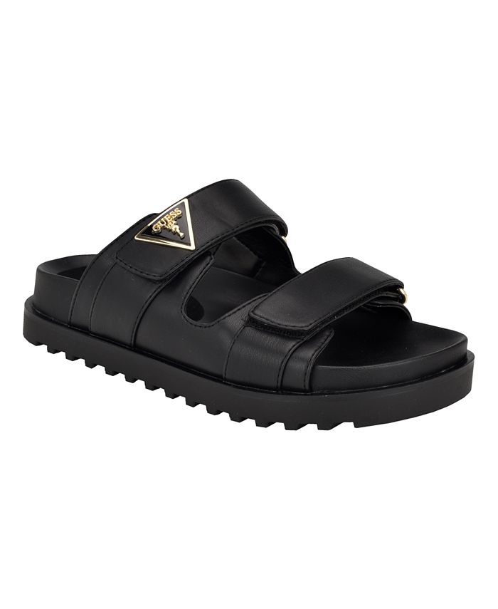GUESS Women's Fabula Lug-Sole Logo Footbed Sandals - Macy's