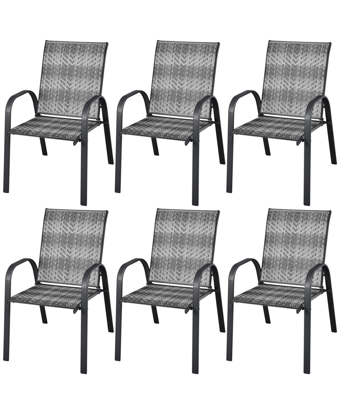 Click here for Sugift Set of 6 Outdoor Pe Wicker Stackable Chairs... prices
