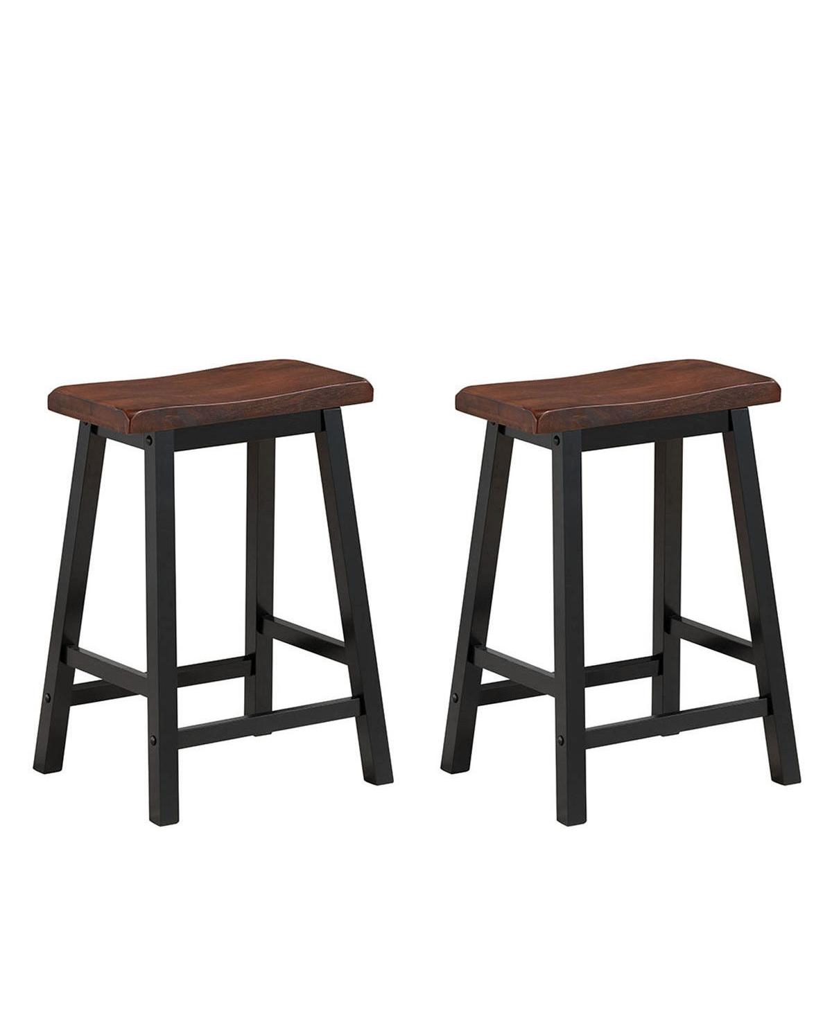 Click here for 24 Inch Set of 2 Wood Counter Height Seat Stools f... prices