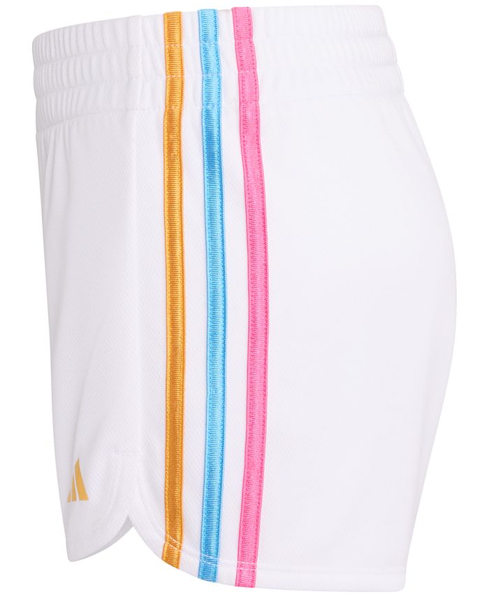 adidas Big Girls Gradient 3-Stripe Pacer Mesh Shorts - Macy's