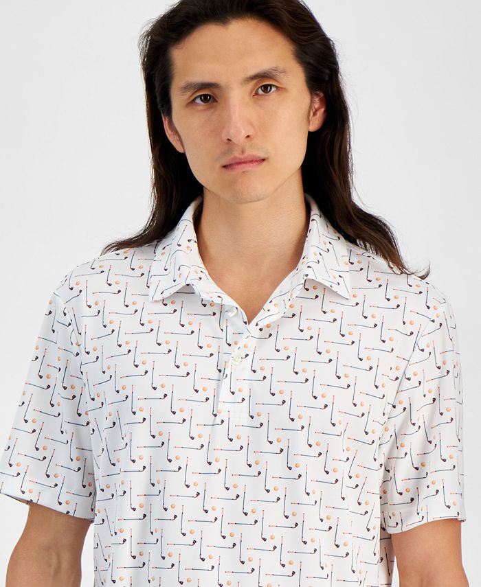 Club Room Men's Golf Regular-Fit Printed Performance Tech Polo Shirt ...