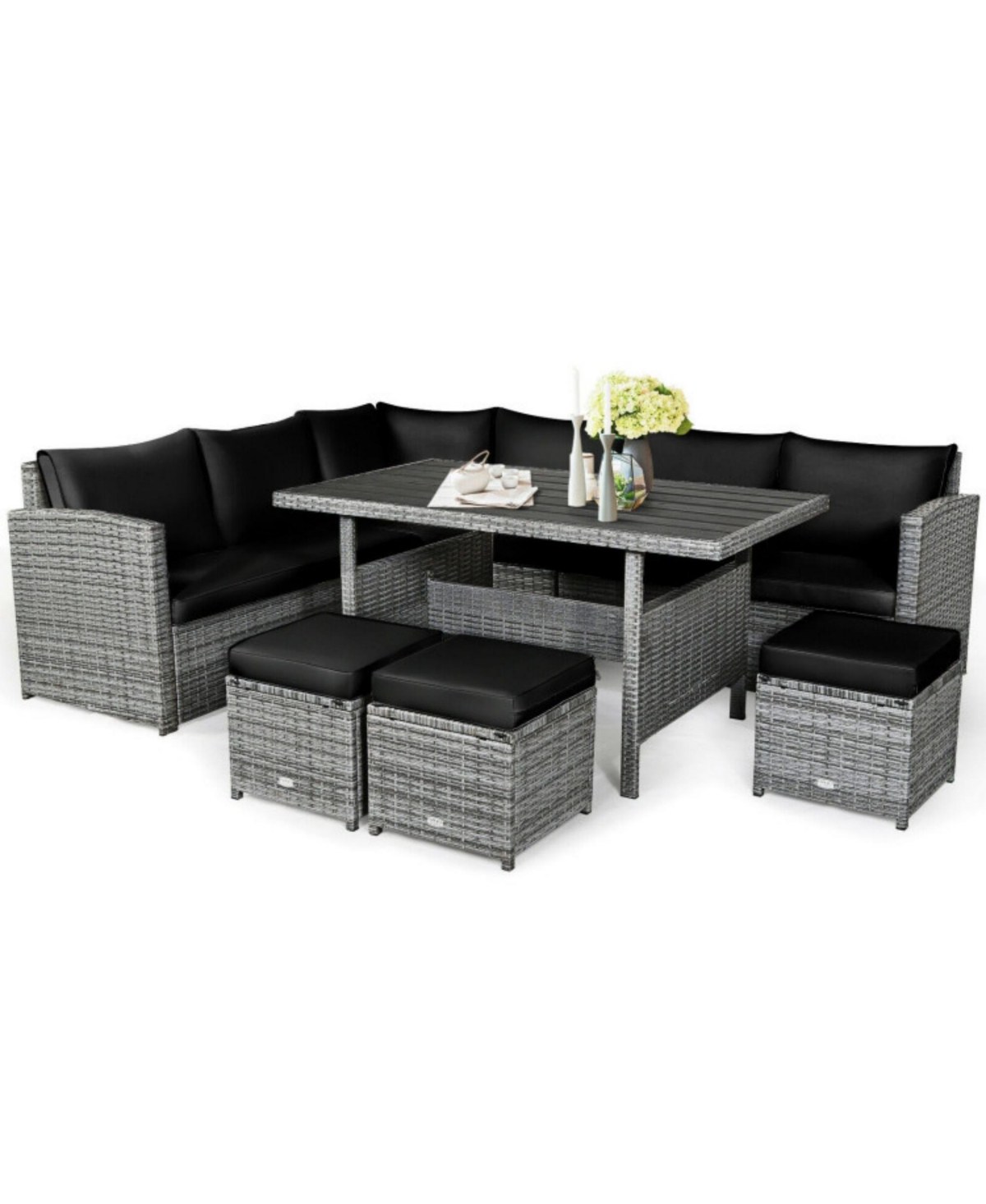 Click here for Sugift 7 Pieces Outdoor Wicker Sectional Sofa Set... prices