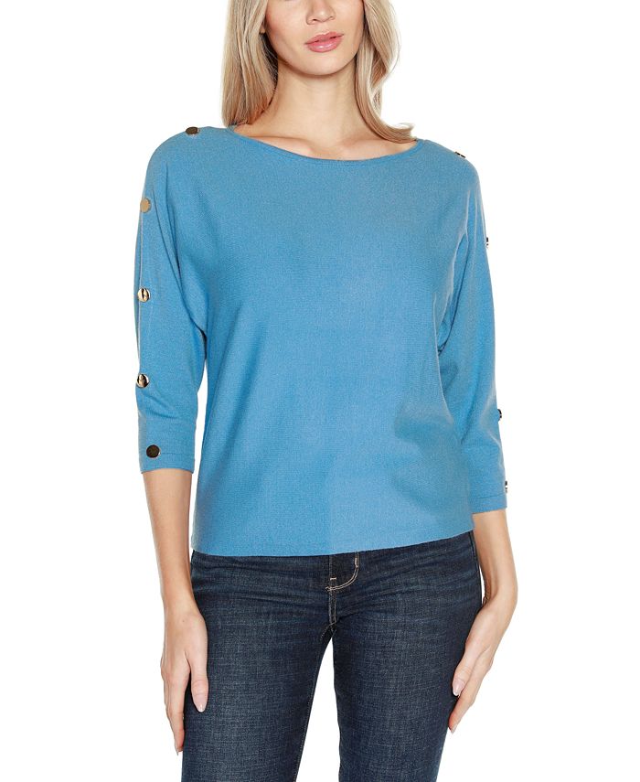 Belldini Women's Rivet-Trim Dolman-Sleeve Sweater - Macy's