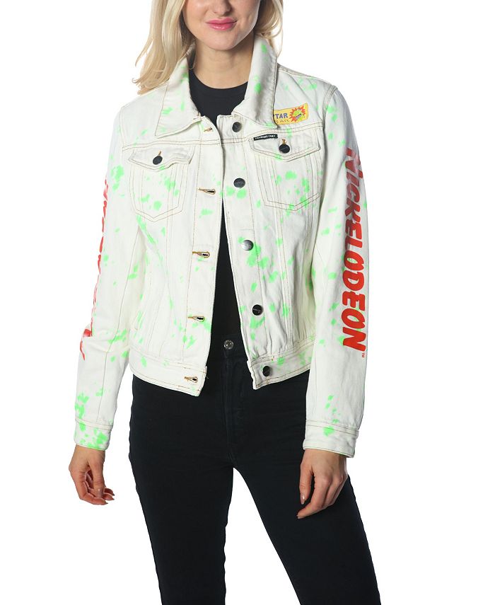 Members Only Women's White Denim Nickelodeon Trucker With Pai Jacket ...